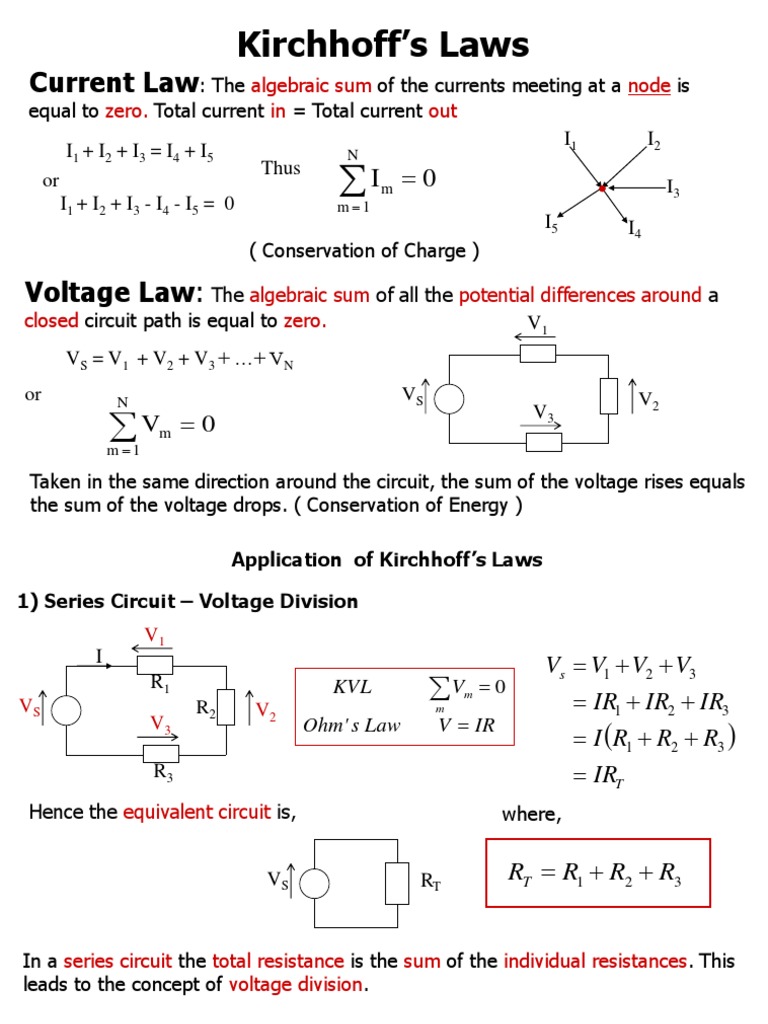 Kirchhoff's Laws: Current Law | PDF | Series And Parallel Circuits | Electrical Network