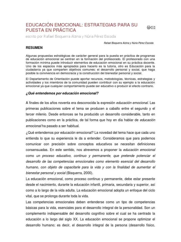 Educación Emocional Actividades | PDF | Las emociones | Conocimiento