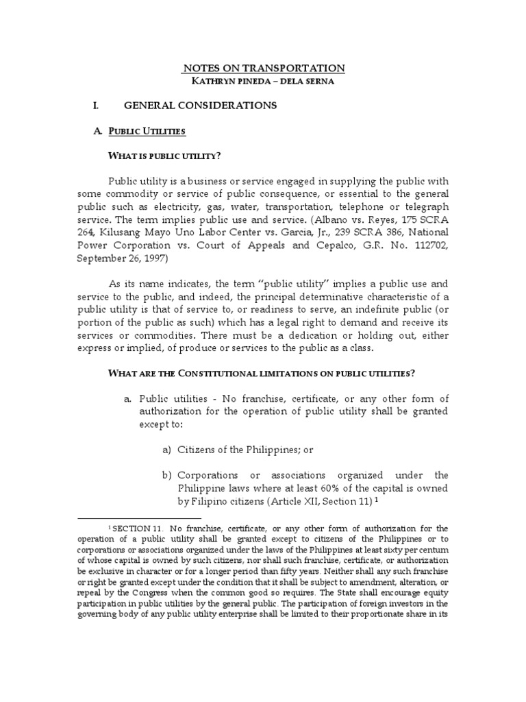 Transportation Notes | PDF | Common Carrier | Negligence