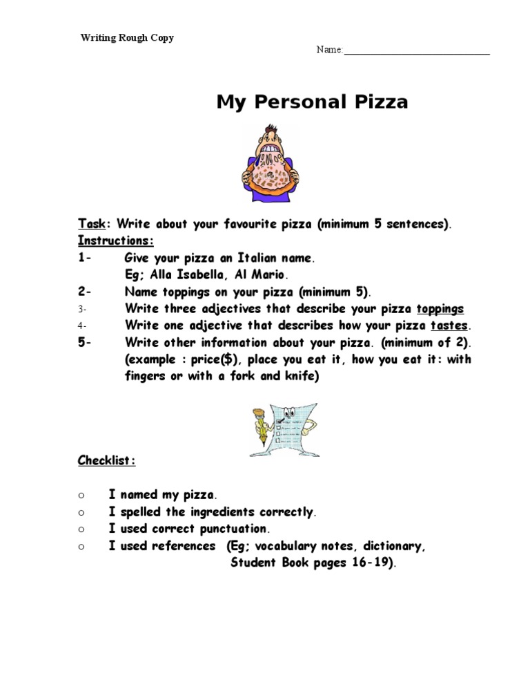 My Favorite Pizza Writing Guide | PDF