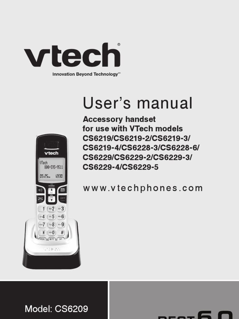 VTECH CS6219 Manual | PDF | Telephone | Electromagnetic Interference