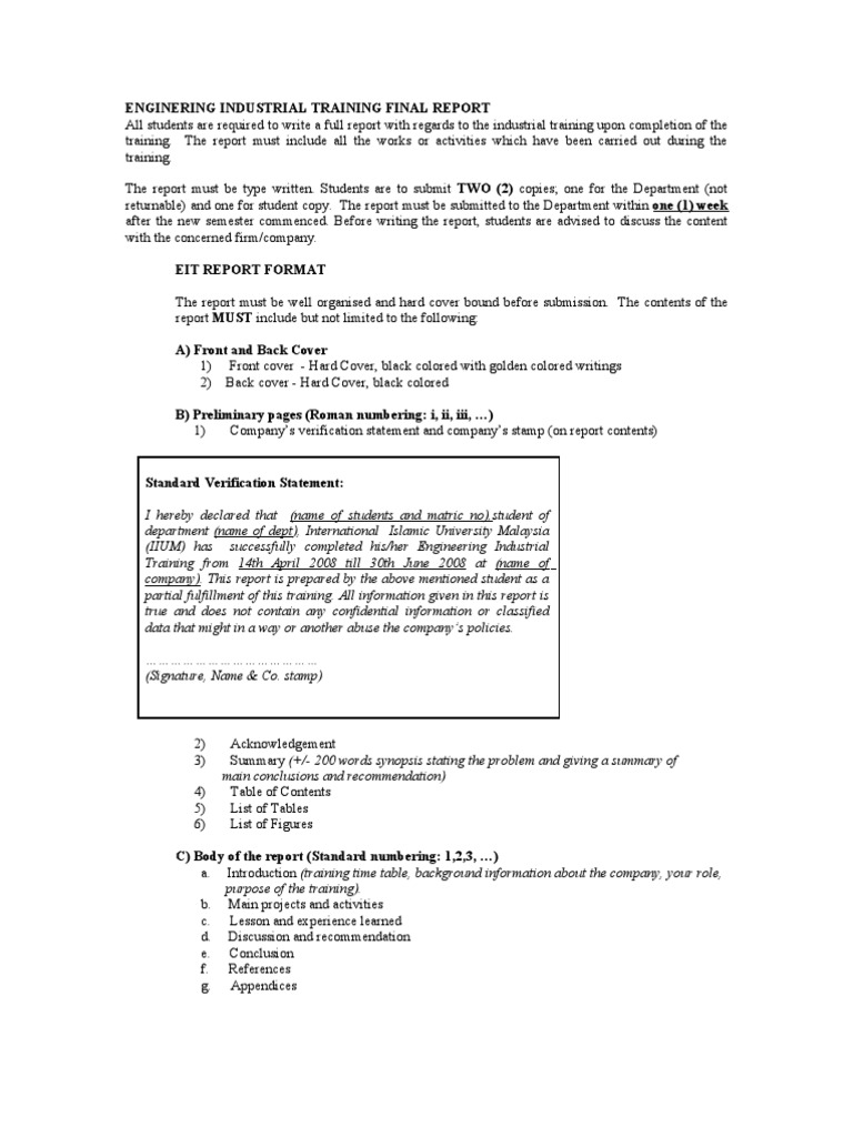 Enginering Industrial Training Final Report | PDF | Typefaces | Science