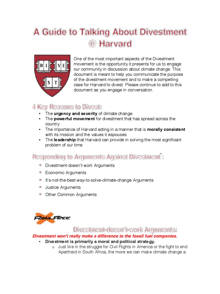 Respond To Arguments Against Divestment | PDF | Fossil Fuels | Bp