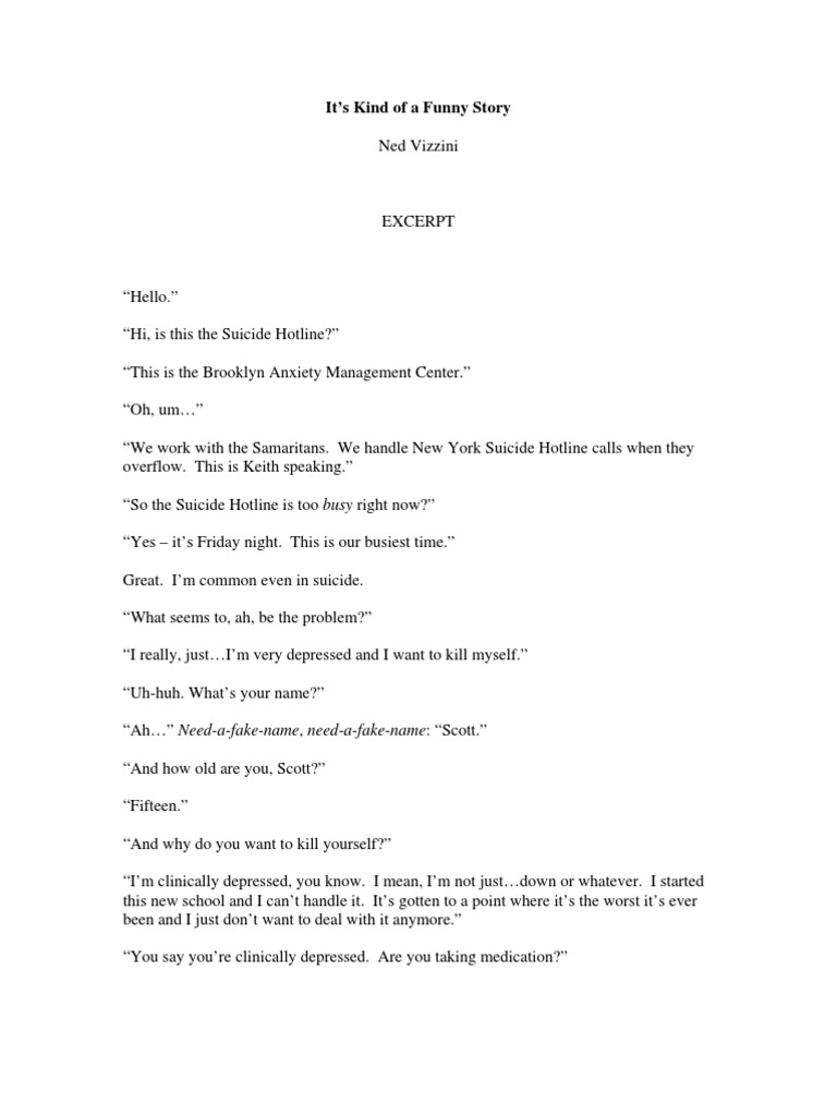It's Kind of A Funny Story | PDF