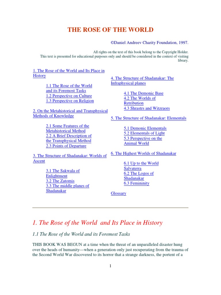 Daniel Andreev - Rose of The World | PDF | Spirituality | Conscience