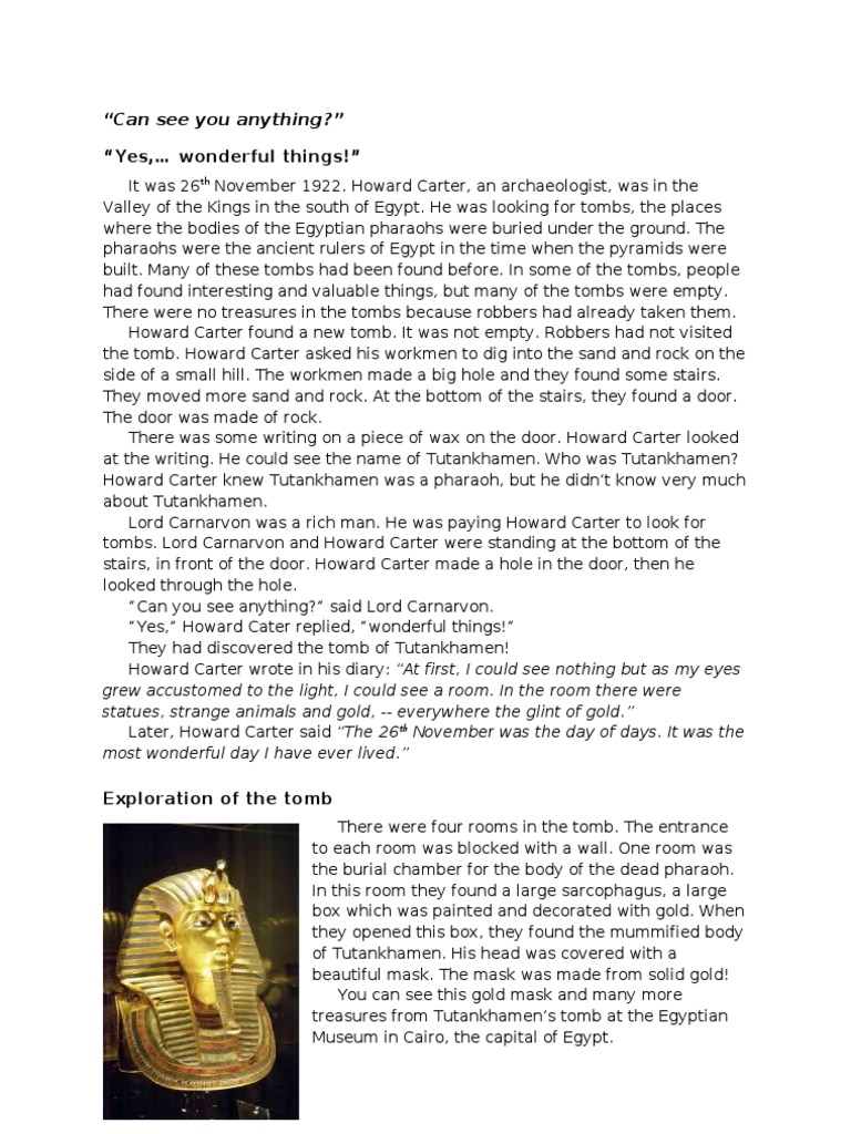 Tutankhamun Worksheet | Tutankhamun | Archaeology