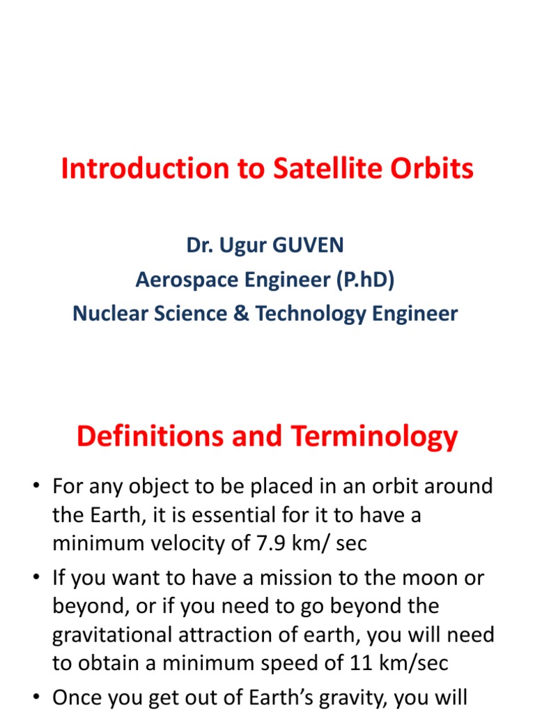 Introduction To Satellite Orbits | PDF | Satellite | Apsis