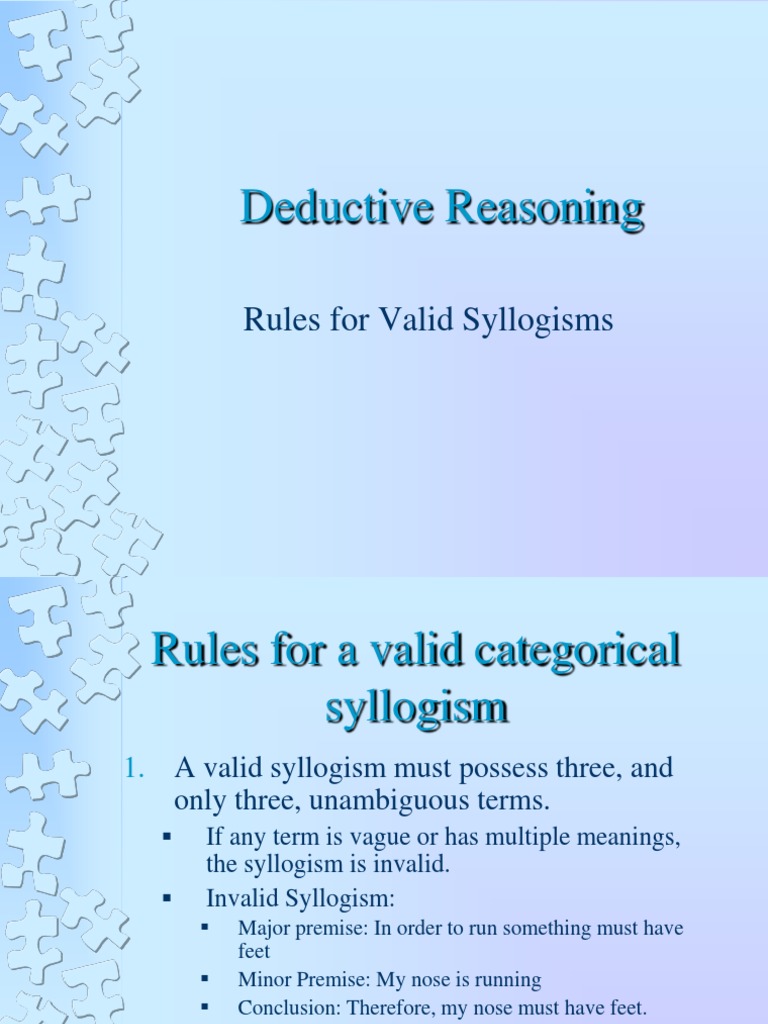 Rules for Valid Syllogisms | Validity | Argument