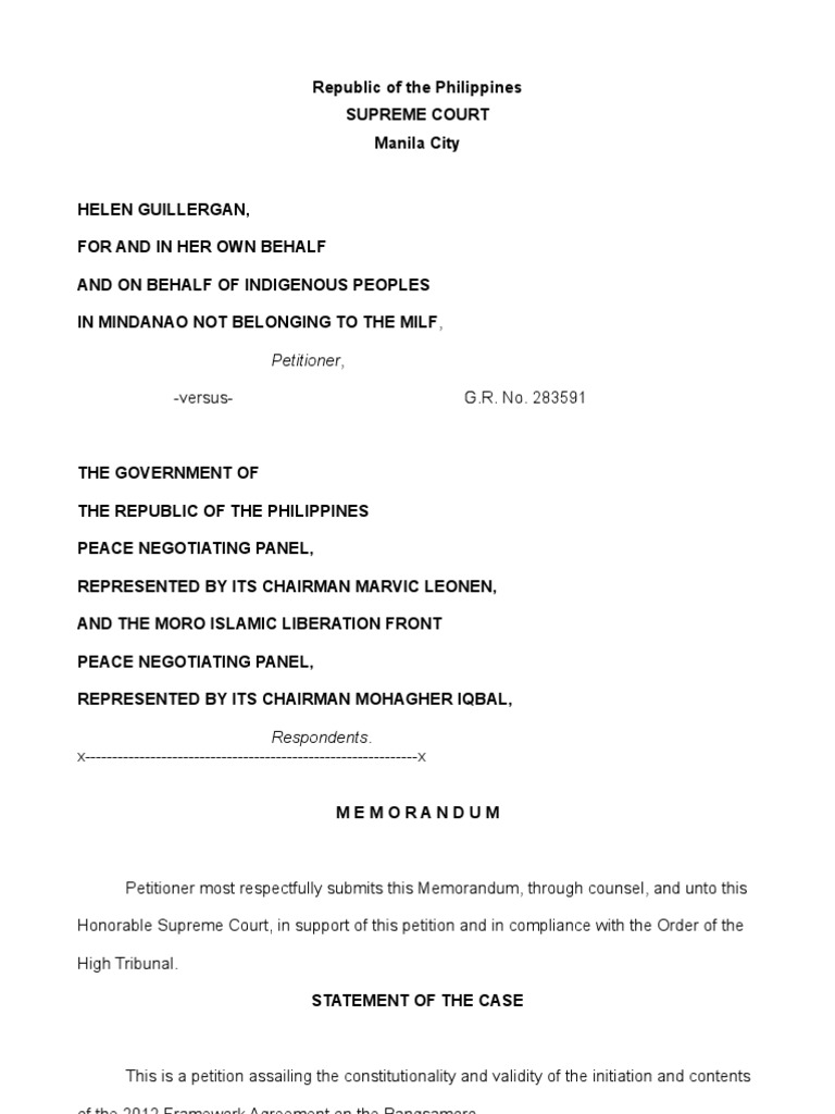 Sample Memorandum by Roz Camacho | Philippines | Politics