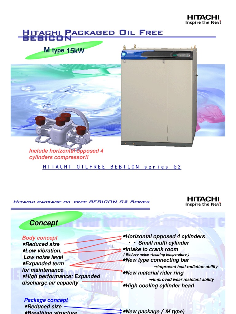 Hitachi Package Oil Free BEBICON G2 Series | Noise | Power Inverter