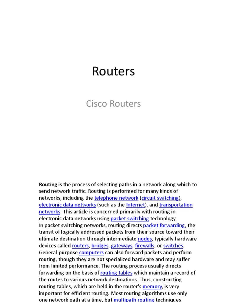 Routers | PDF