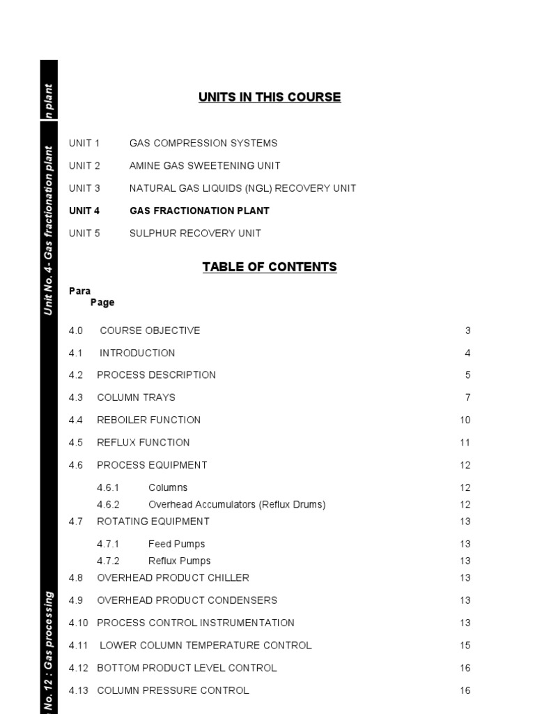 Unit 4 Gas Fractionation Plant | PDF | Natural Gas Processing ...