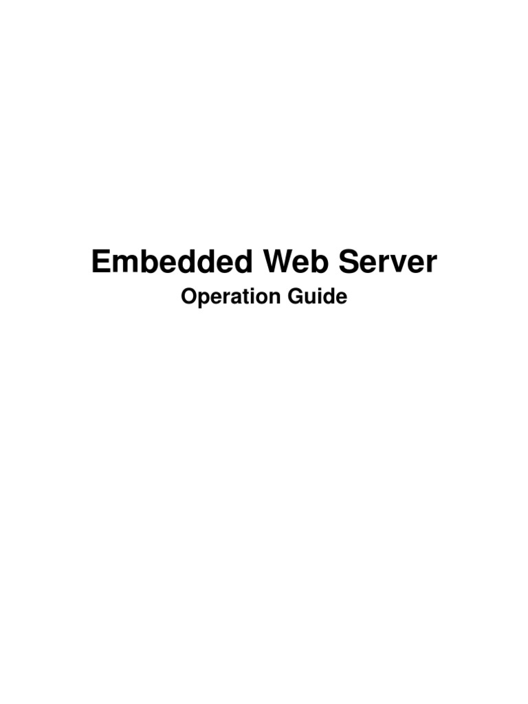 Configuring the Embedded Web Server: An Operations Guide | PDF | Ip Address | I Pv6