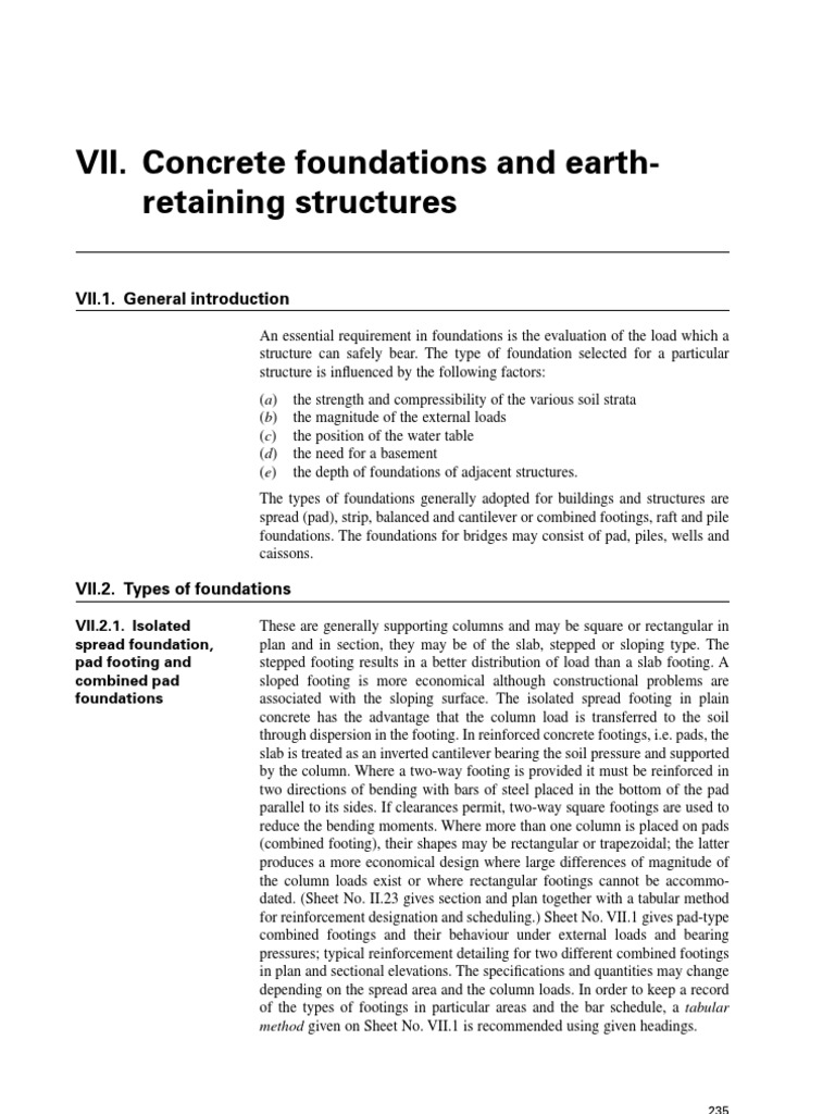 Chapter 7 Concrete Foundations and Earth-Retaining Structures | PDF ...