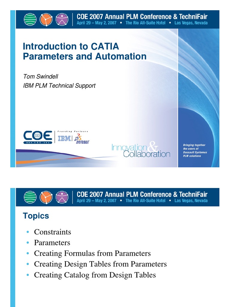 Introduction To CATIA Parameters and Automation | PDF | Microsoft Excel ...