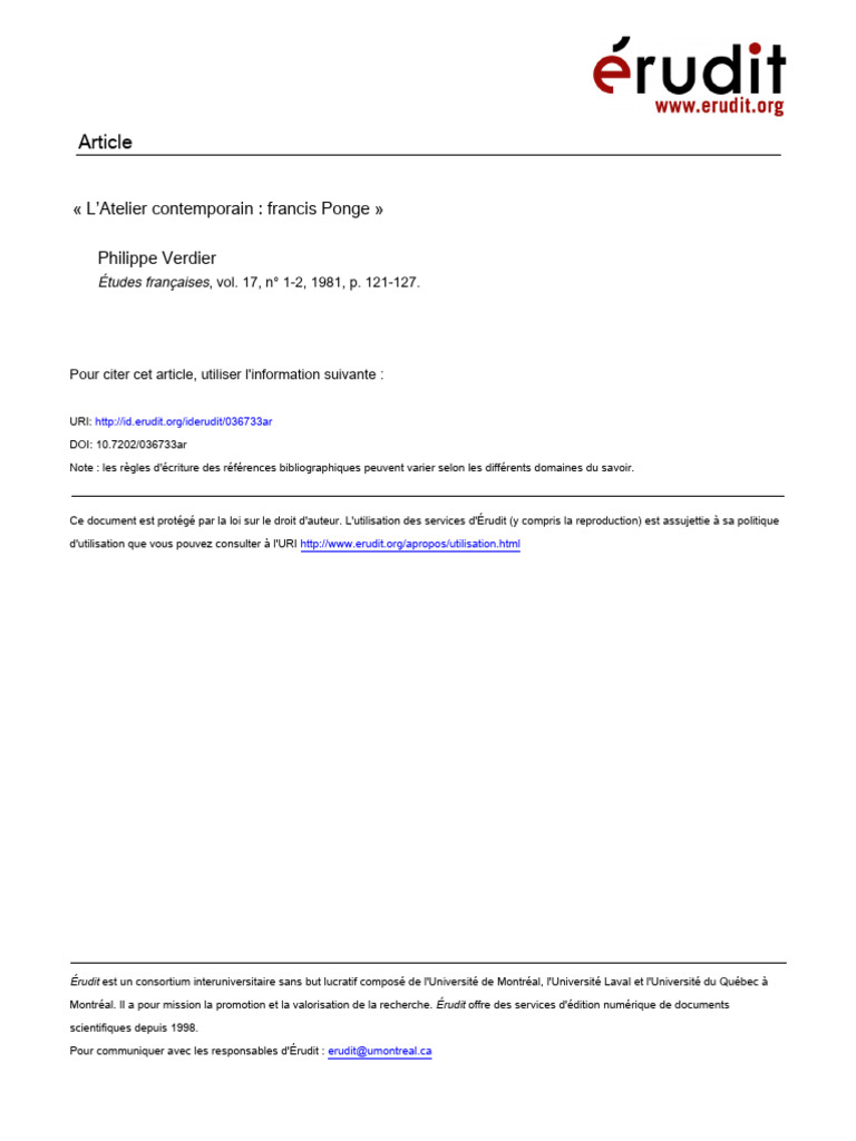 Francis Ponge ///// Textes | PDF