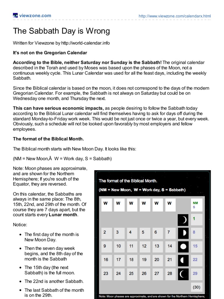 Sabbath Day | PDF | Calendar | Ten Commandments