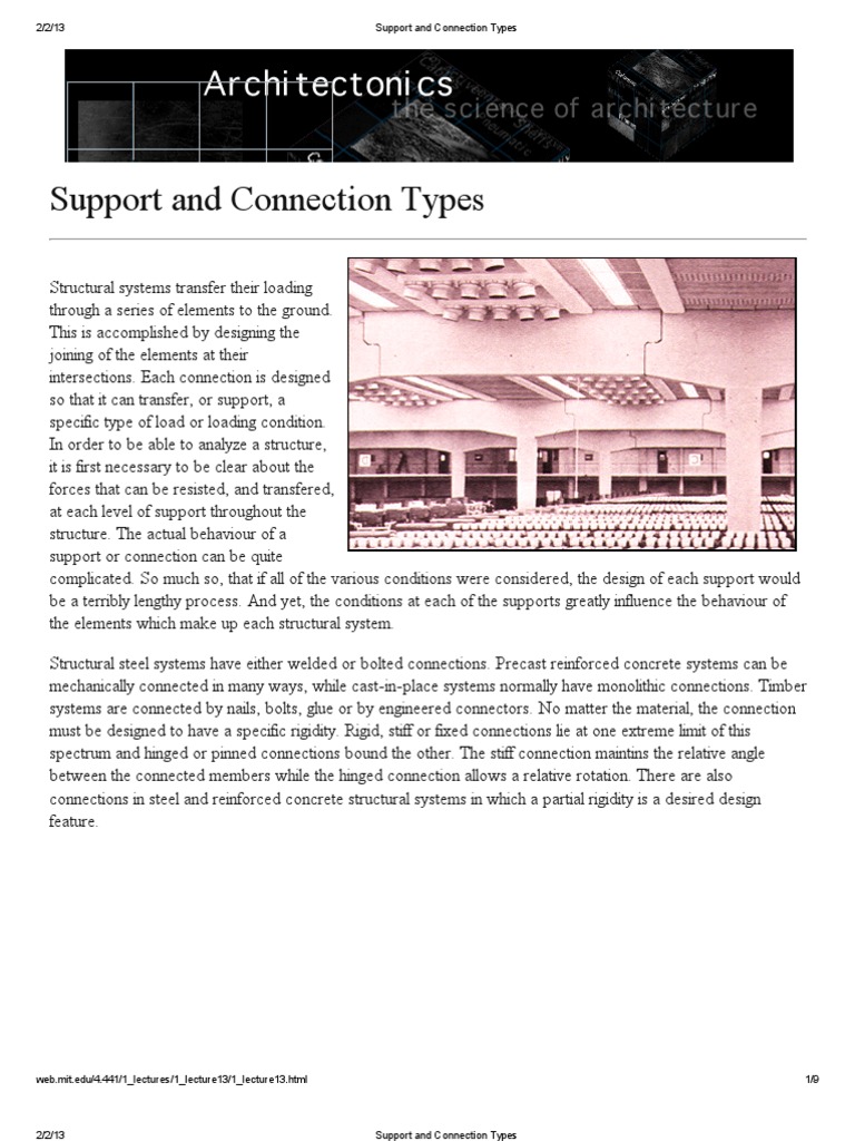 Support and Connection Types PDF | PDF | Friction | Force