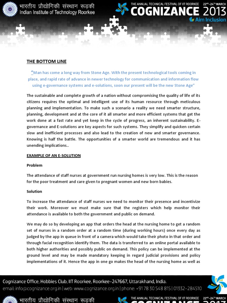 The Bottom Line: Example of An E-Solution Problem | PDF | Transport ...