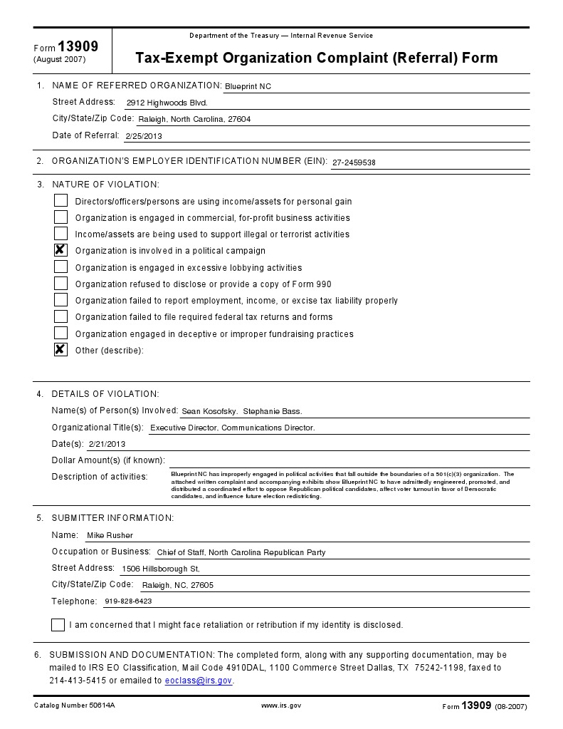 IRS Complaint 0225 | PDF | Internal Revenue Service | Democratic Party ...