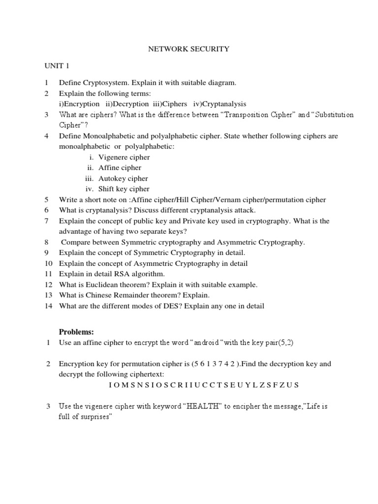 Network Security | PDF | Cipher | Cryptography