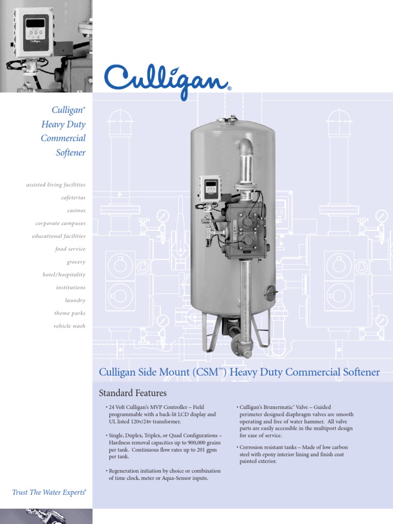 CSM Softener Brochure PDF | PDF | Valve | Dishwasher