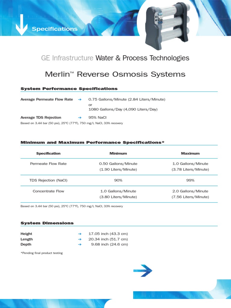 GE Infrastructure: Water & Process Technologies Merlin Reverse Osmosis ...