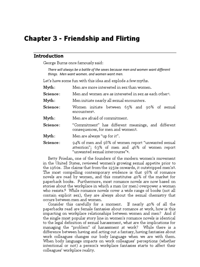 Friendship and Flirting (Chapter 3 of Emotion, Seduction and Intimacy ...