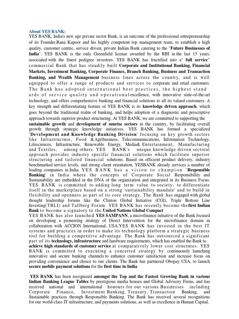 Yes Bank | Download Free PDF | Governance | Banks