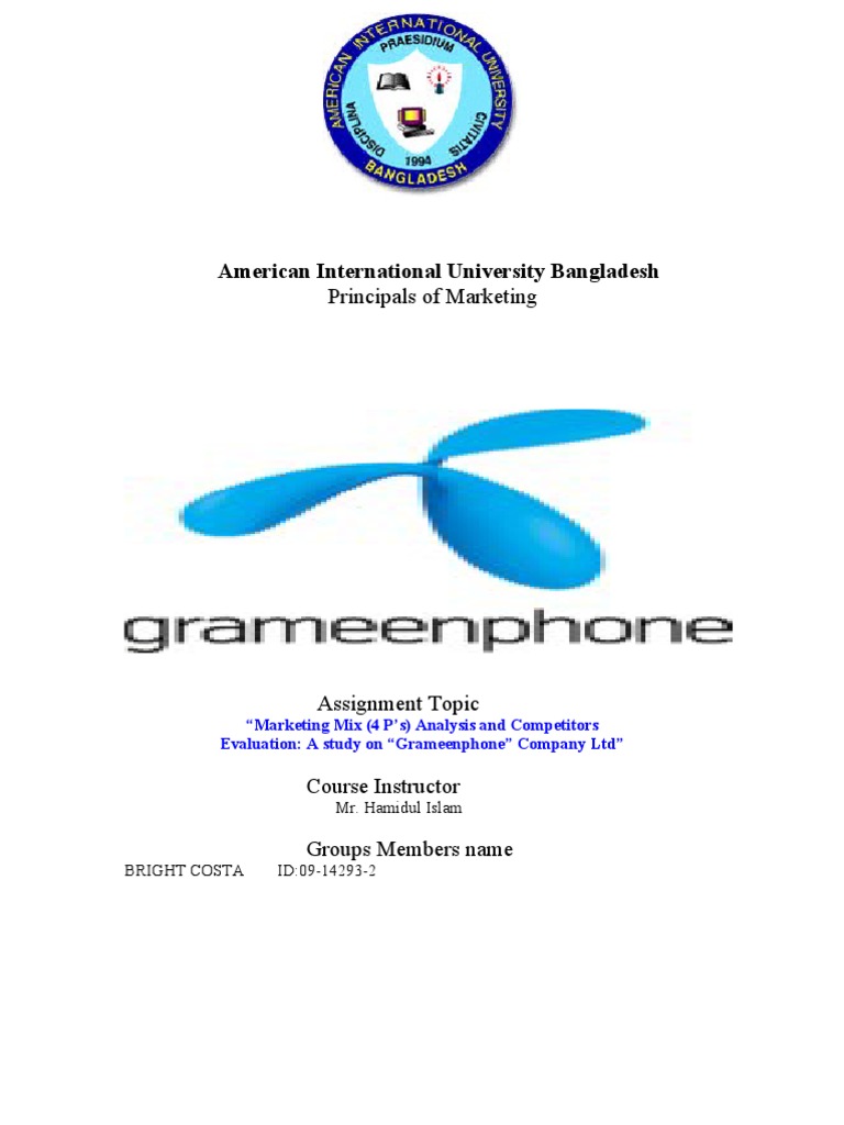 Grameen Phone Marketing Mix | PDF | Target Audience | Promotion (Marketing)