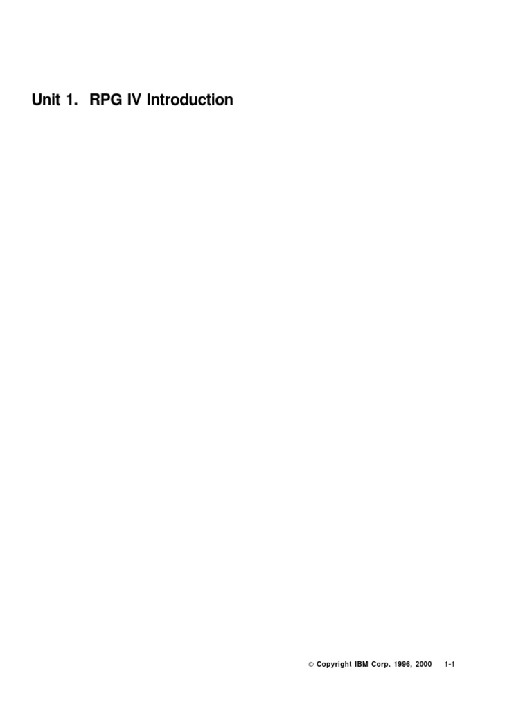 IBM AS400 RPG IV Training Course (Course Code OL86) - 2 | PDF | Ibm Rpg ...