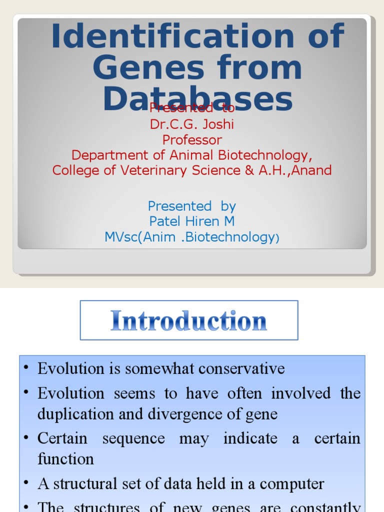 Identification of Gene From Databases | PDF