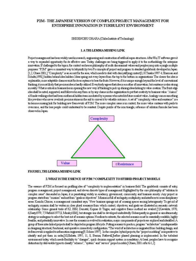 P2M The Japanese Version of Complex Project Management | PDF ...