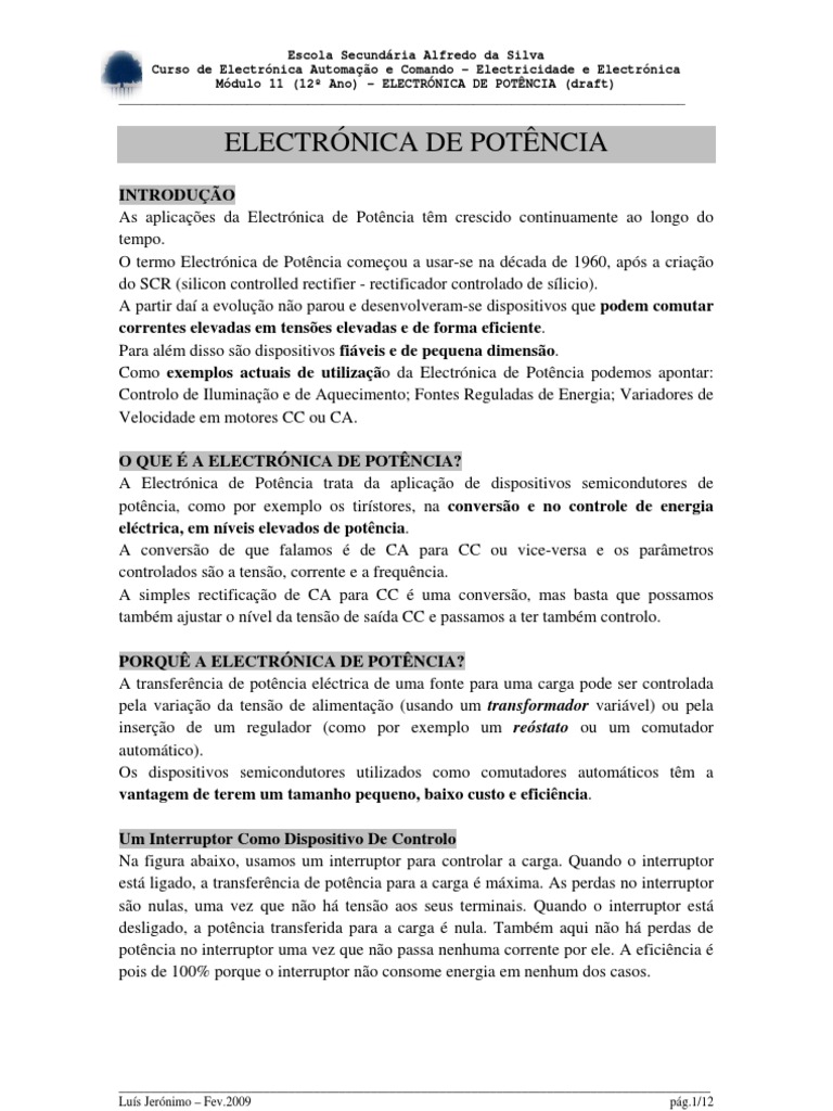 Electronic A Pot en CIA | PDF | Eletrônica de potência | Diodo