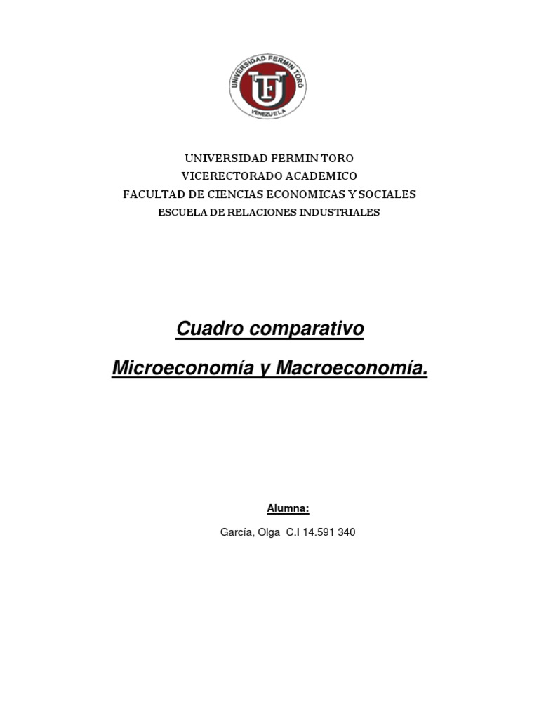 Cuadro Comparativo Microeconomia y Macroeconomia | PDF