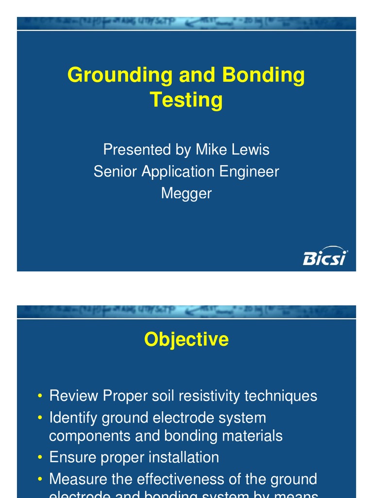 Grounding and Bonding Testing Guide | PDF | Electrical Resistivity And ...