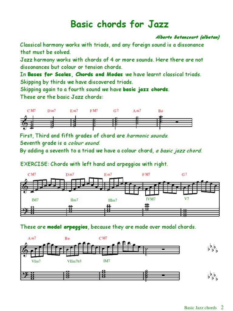 Basic Jazz Chords PDF | PDF | Chord (Music) | Music Theory