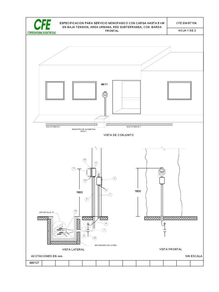 Especificaciones Acometida Subterránea CFE | PDF