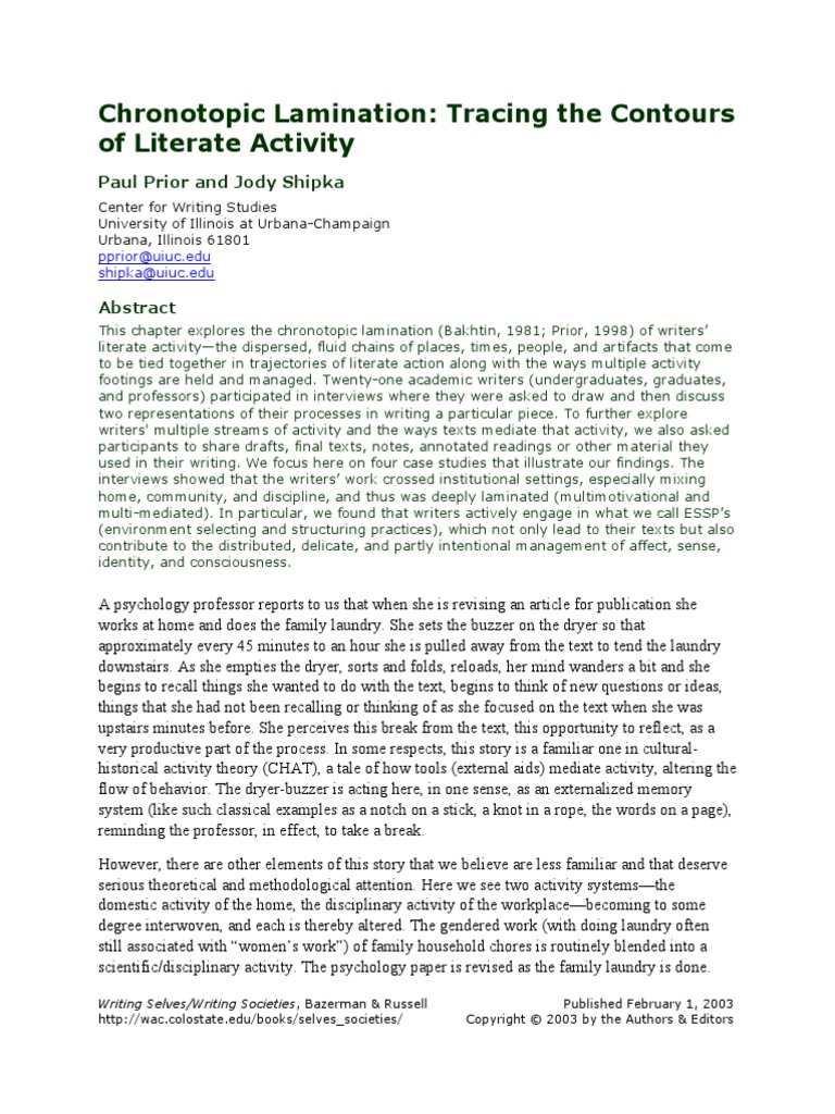 Prior and Shipka - Chronotopic | PDF | Emotions | Consciousness