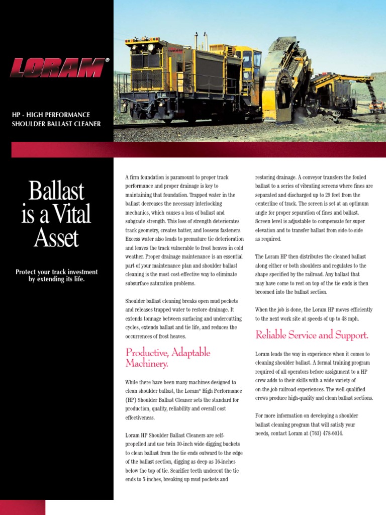 LORAM - Shoulder Ballast Cleaner Spec Sheet - FINAL_SBC | Track (Rail ...