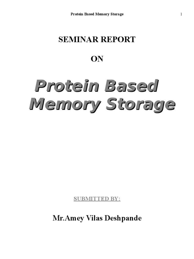 Protein-Based Memory Storage Seminar | PDF | Disk Storage | Computer ...