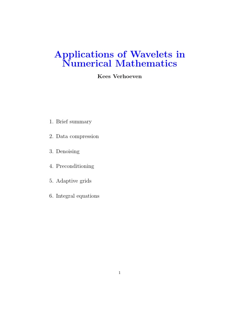 Wavelets 3 | PDF | Wavelet | Basis (Linear Algebra)