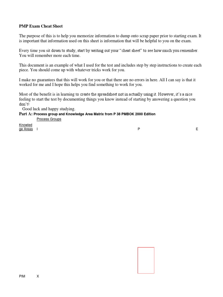 PMP Exam Cheat Sheet | PDF | Risk Management | Business