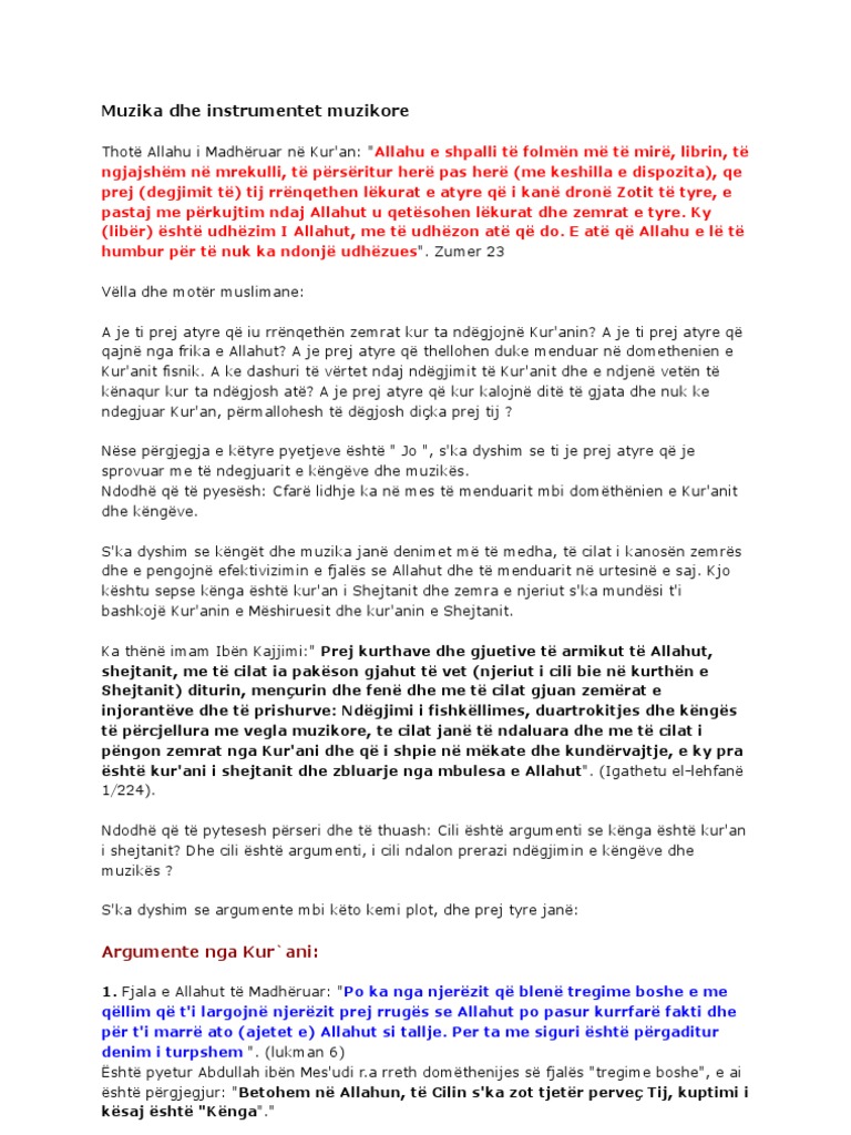 Muzika Dhe Instrumentet Muzikore | PDF