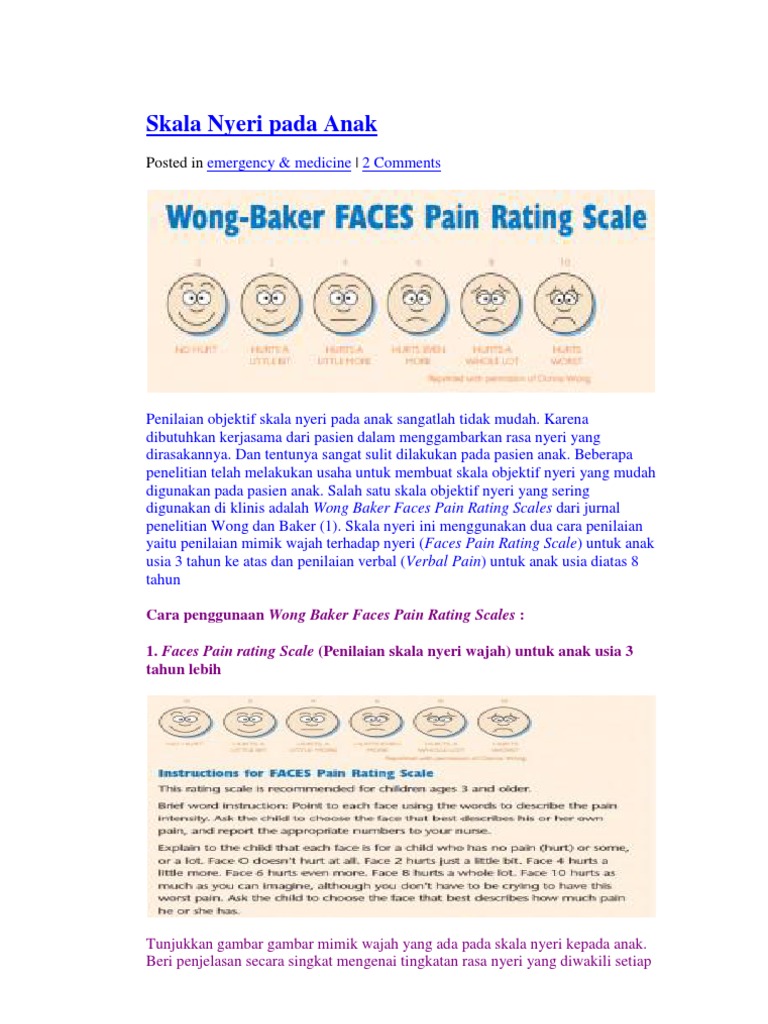 Skala Nyeri Wong-Baker untuk Anak | PDF | Karier & Perkembangan