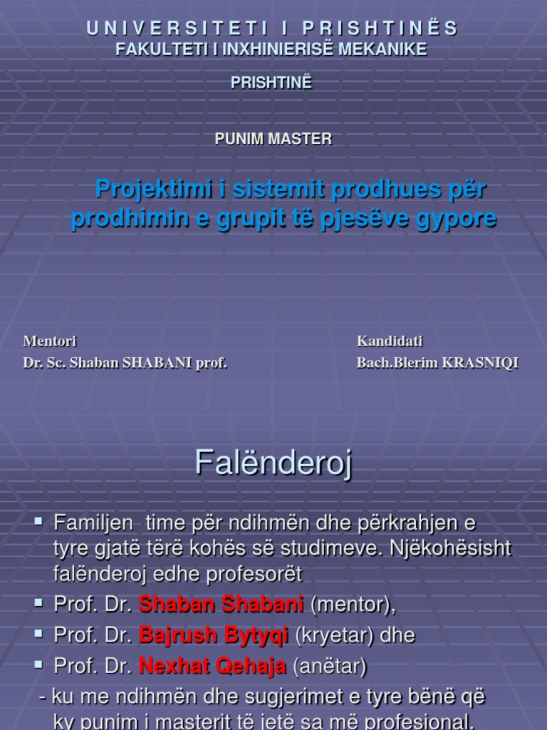 Punim Master - Blerim Krasniqi - Prezentimi | PDF