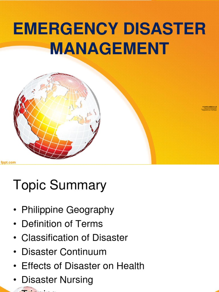 Emergency Disaster Management: Triaging Mass Casualties and Meeting ...
