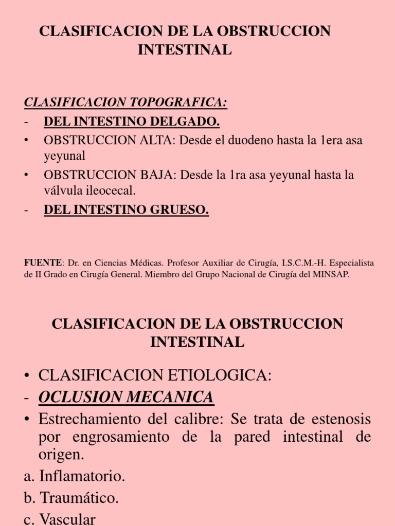 Clasificacion de La Obstruccion Intestinal | PDF