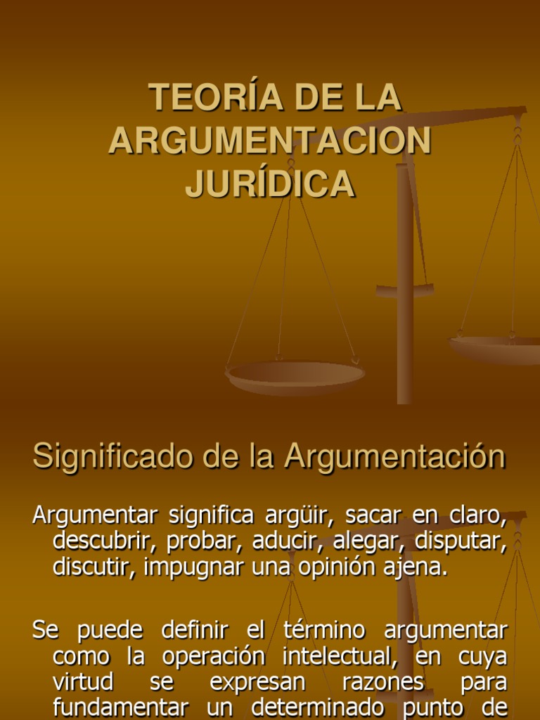 1.TEORIA DE LA ARGUMENTACION JURÍDICA | Retórica | Teoría de la ...