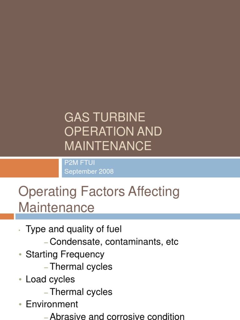 Fundamentals of Gas Turbine Operation Maintenance | PDF | Turbine | Gas Turbine